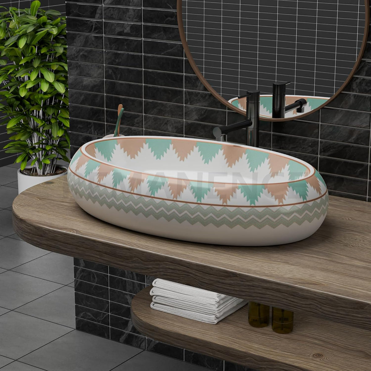 REMANENCE-ROUND Premium Countertop Wash Basin for Luxury Bathrooms, Bo ...